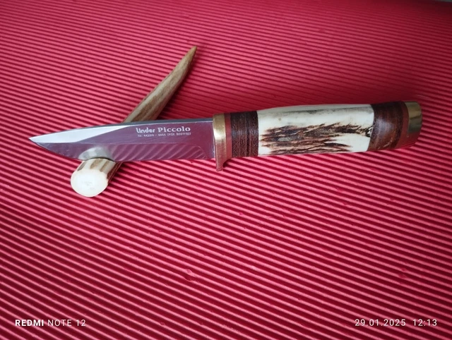 LINDER PICCOLO SOLINGEN 20,80 cm Jagdmesser handgefertigt Lederscheide ...