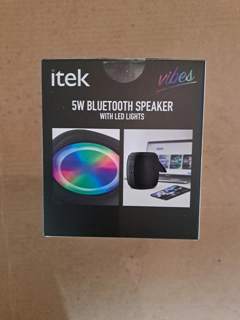 VIBES BLUETOOTH SPEAKER by Itek Powerful 5W with LED Light Modes ...