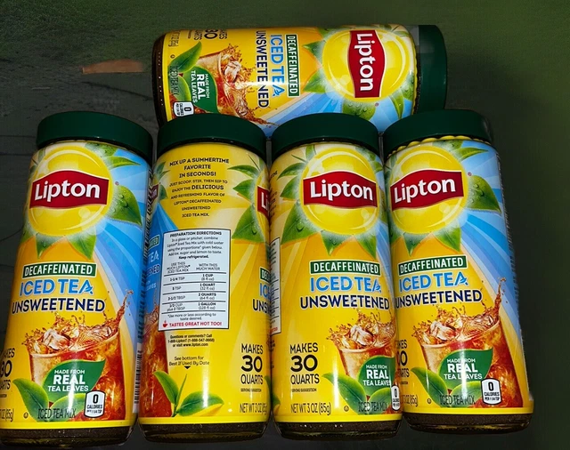 5 JARS - Lipton Black Iced Tea Mix Decaffeinated Unsweetened ...