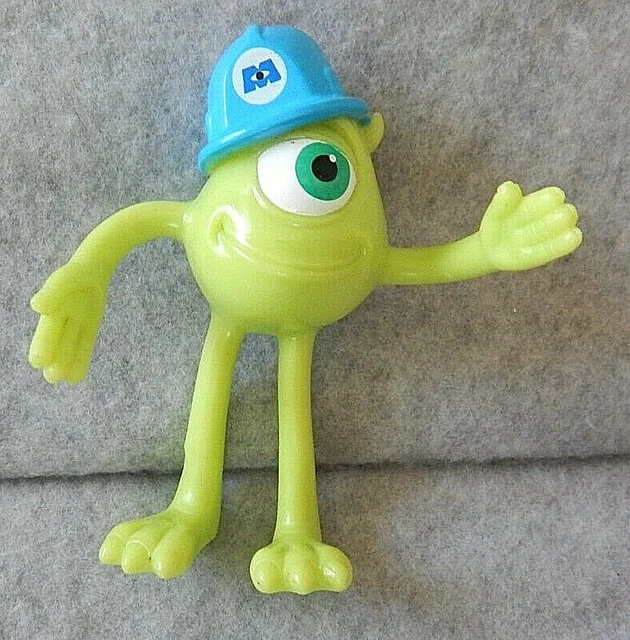 MONSTERS INC MIKE Wazowski Figurines Spoon Kelloggs 2001 Bendable Green ...