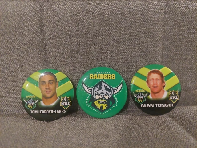 3 NRL CANBERRA Raiders Team Logo Player Metal Badges - Jersey Football ...