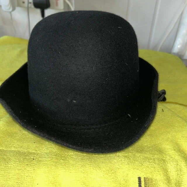 EX POLICE BOWLER Hat Black Female Wool Felt Uniform Theatre Costume ...