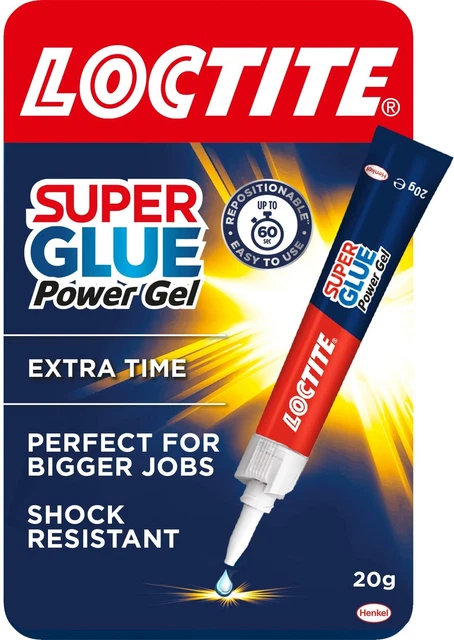 LOCTITE SUPER GLUE Power Gel 20g, All Purpose Adhesive for Clear £16.48 ...