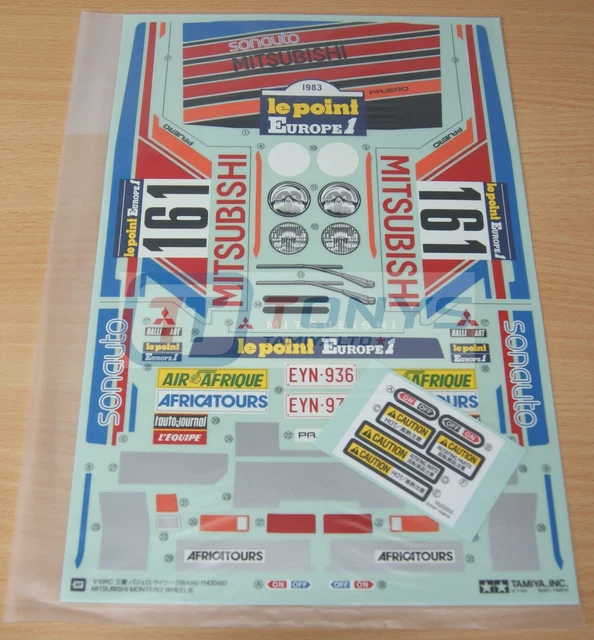 TAMIYA 58499 MITSUBISHI Montero Wheelie/Pajero, 9495681/19495681 Decals ...