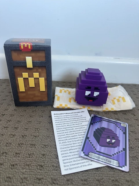 MCDONALD’S MINECRAFT MOVIE Adult Happy Meal Toy Grimace Egg & Unused ...