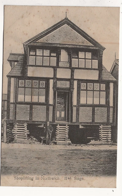 POSTCARD SUBSIDENCE SHOPLIFTING in Northwich Cheshire - Bridge Inn Pub ...