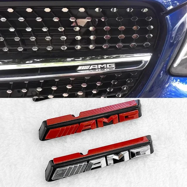 AMG EMBLEM CAR Front Grille Badge For Mercedes Benz GLC A B C E Class ...