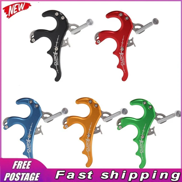 4 FINGER THUMB Trigger Grip Hand Trigger Dispenser Archery Release Aids ...