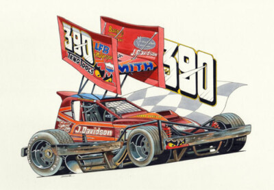 BRISCA F1 STOCK Car A3 size caricature of Stuart Smith Jnr No390 £6.00 ...