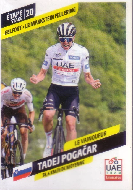 STICKER PANINI TOUR De France 2023 Tadej Pogacar Etape 20 # T20 EUR 9 ...