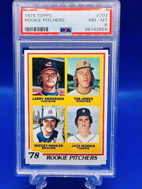 1978 TOPPS #703 Rookie Pitchers Jack Morris RC PSA 8 NM-MT Tigers HOF ...