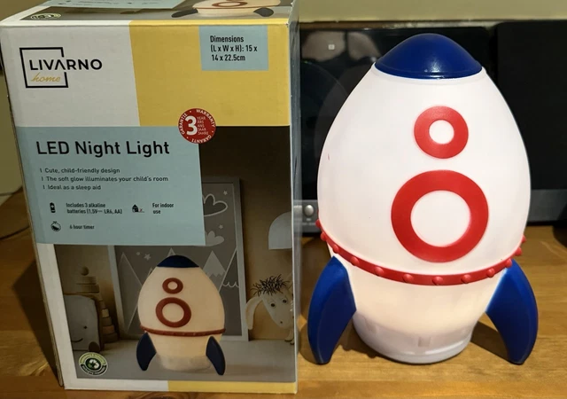 LIVARNO HOME LED Night Light - Rocket Shaped Lamp £7.59 - PicClick UK