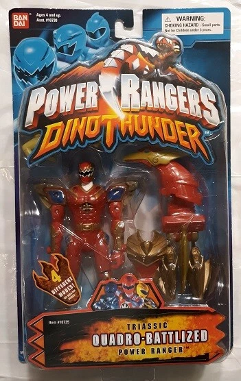FIGURINE ARTICULÉE POWER Rangers Dino Thunder TRIASSIC Quadro-Battlized ...