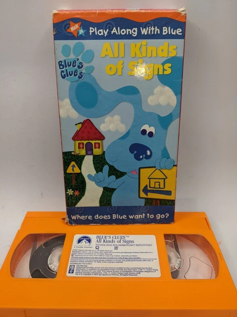 NICK JR BLUE’S Clues VHS Video Tape BUY 2 GET 1 FREE All Kinds Signs ...