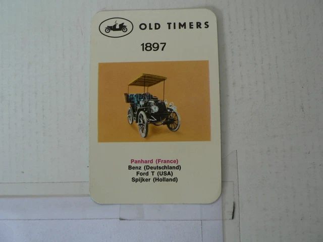 38-CARS/AUTO OLDTIMERS PANHARD 1897 France Kwartet Kaart, Quartett Card ...
