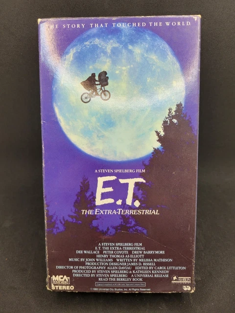 E.T. ET THE Extra Terrestrial VHS 1982 RARE bande verte et noire film ...