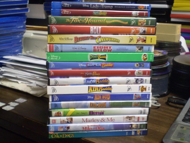 (21) DOG LOVERS Children's DVD Lot: (13) Disney Lady & Tramp Fox ...