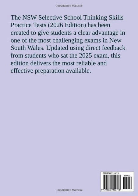 NSW SELECTIVE SCHOOL Thinking Skills Practice Tests: 2026 Edition $88. ...