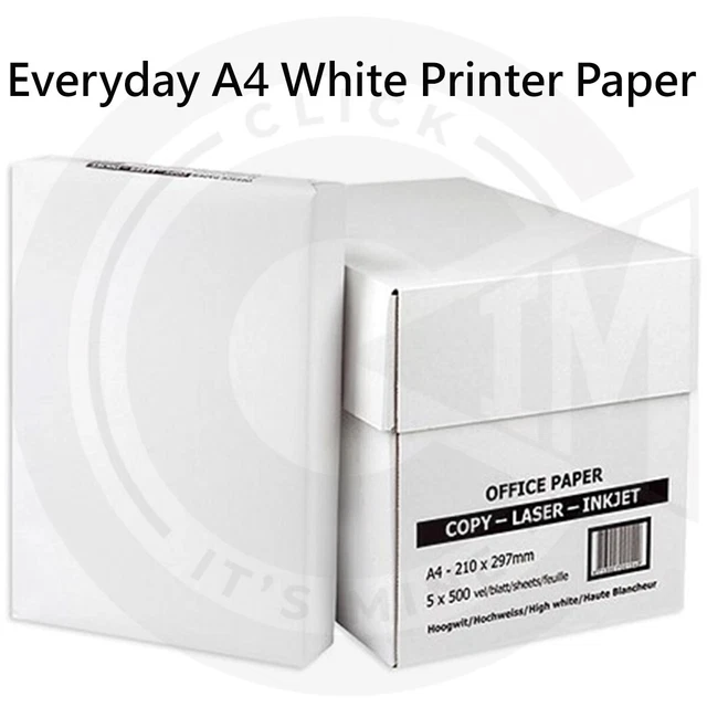 EVERYDAY A4 WHITE Printer Copier Copy Paper Laser Inkjet 2500 Sheets To ...