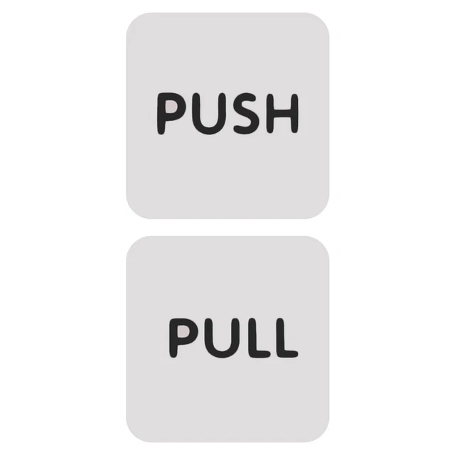 PUSH PULL SIGNS for glass doors Glass Door Plaque Push Stickers Window ...