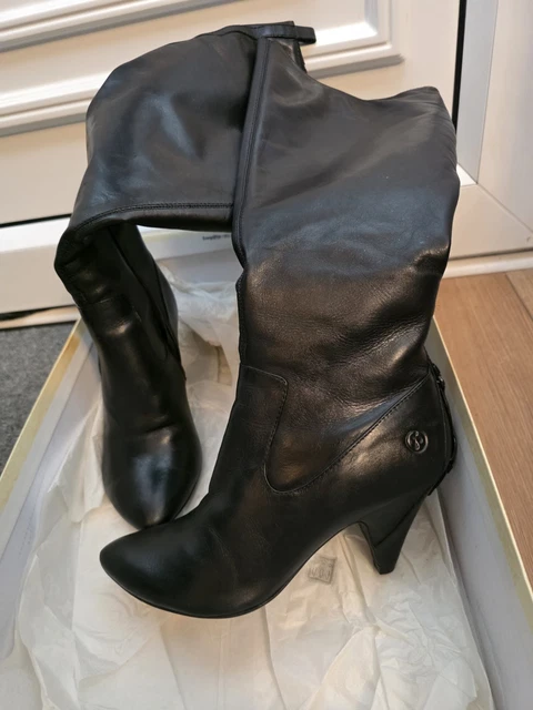 BRONX WOMEN'S KNEE High Black Leather Books Size UK 4 £52.69 - PicClick UK