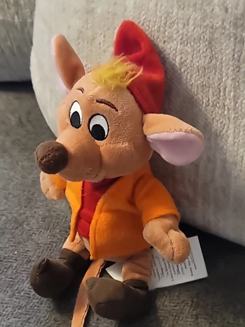 DISNEY STORE CINDERELLA JAQ Mouse Plush Toy 9" Stuffed Animal Orange ...