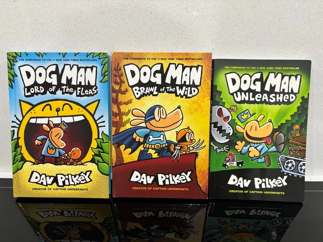 DOG MAN DAV Pilkey 3 Book Bundle 2 Hardbacks 1 Paperback Unleashed ...