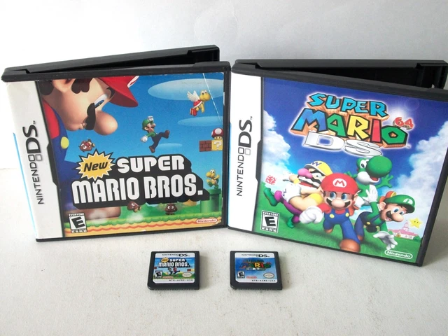 NEW SUPER MARIO Bros and Super Mario 64 Nintendo DS Game Cart Brothers ...
