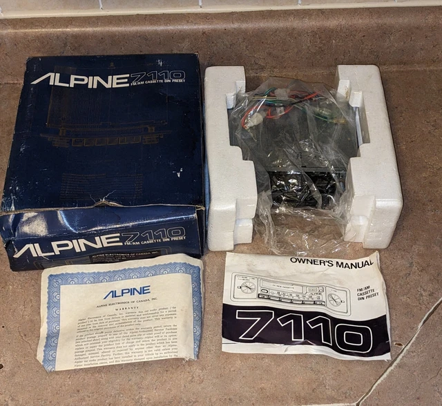 VINTAGE ALPINE MODEL 7110 Preset FM AM Cassette Car Stereo, As Is ...