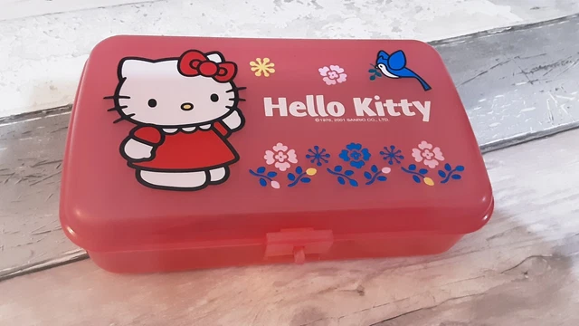HELLO KITTY SANRIO Co Vintage Pencil Case Plastic storage Box 2001 Rare ...