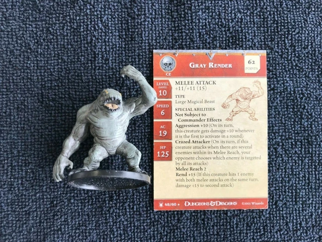 DUNGEONS AND DRAGONS Miniature Gray Render CE #48 With Card Rare $4.99 ...
