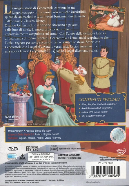 CENERENTOLA 2 II (Walt Disney) - DVD in Italiano (Ologramma Tondo) EUR ...