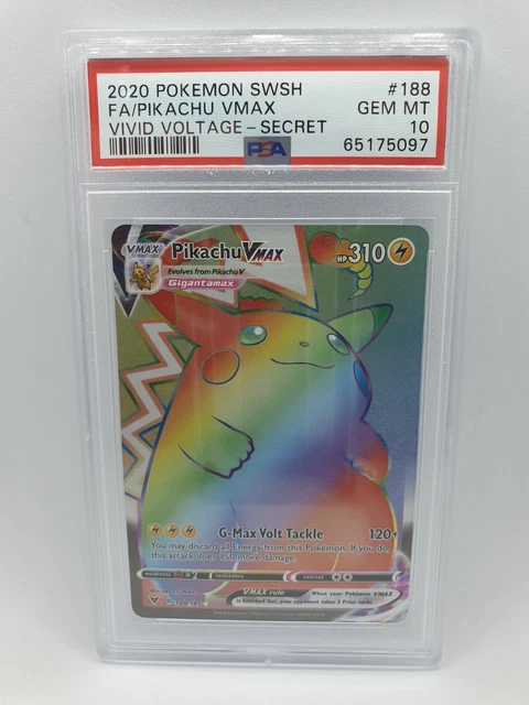 POKEMON TCG VIVID Voltage Pikachu VMAX 188/185 Secret Rare Rainbow PSA 10 $429.95 - PicClick AU
