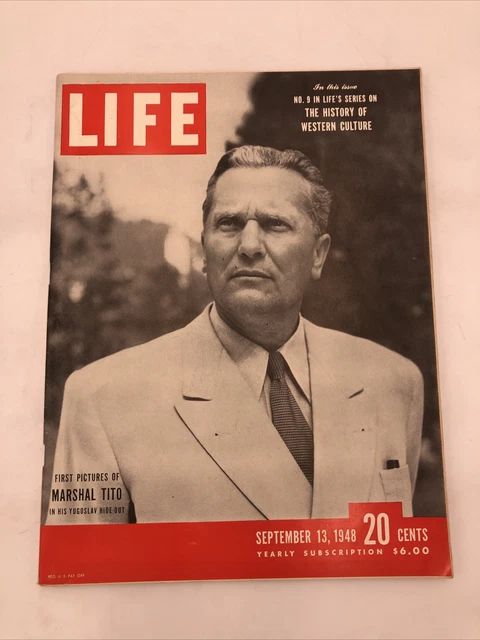 LIFE MAGAZINE MARSHAL Tito The History of Western Culture September 13 ...