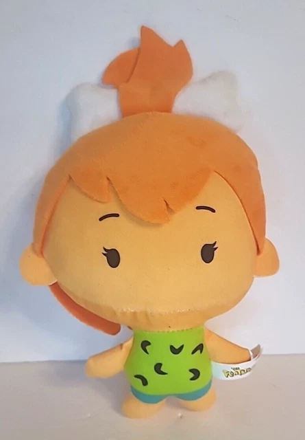 THE FLINTSTONES PEBBLES Baby Girl Toy Factory Plush Doll Bone Hair Big ...