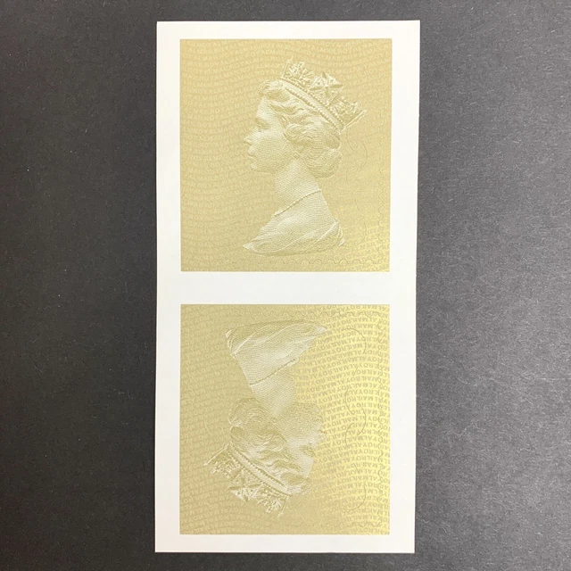 BLANK HORIZON MACHIN Gold Label Sheet Stamp QE2 Unprinted Error ...
