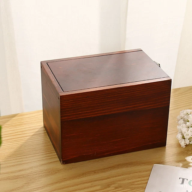 PET WOOD URN Box With Photo Frame Memorial Wooden Pet Ashes Casket For ...