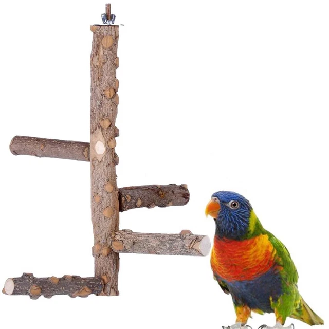 1PC NATURAL WOODEN Bird Perch Chewing Stick Chewing Stick Wood Stand ...