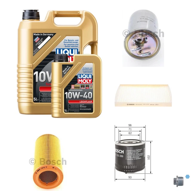 BOSCH INSPECTION SET 6L Liqui Moly Bon Fonctionnement 10W-40 pour VW, Seat Loup EUR 160,89 ...