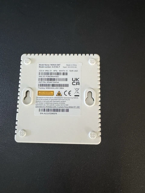 NOKIA-ONT G-010G-R OPENREACH Optical Fibre GPON Terminal. With plug ...