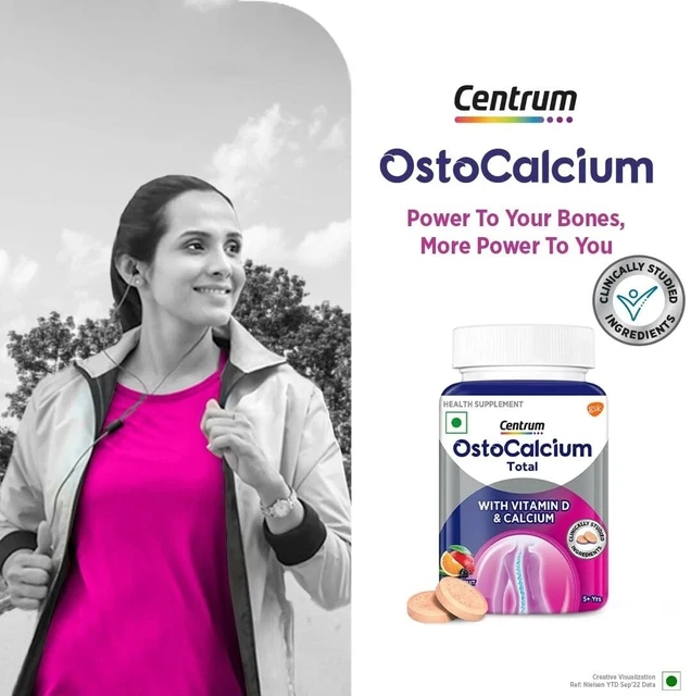CENTRUM OSTOCALCIUM TOTAL Chewables Vitamin D & Calcium Strong Bones 30 ...