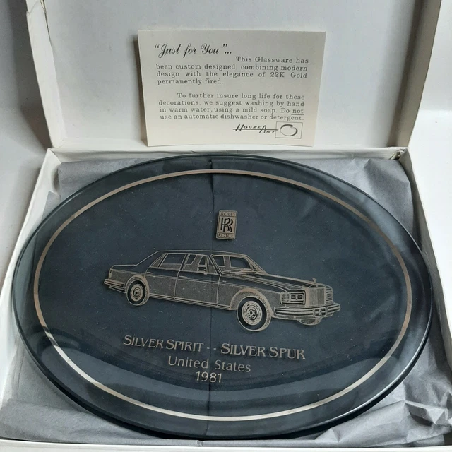 1981 ROLLS-ROYCE SILVER Spirit/ Spur Commemorative Plate With 22k Gold ...