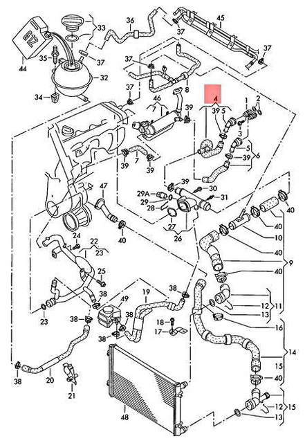 GENUINE VW SKODA SEAT Polo Derby Vento-IND Coolant Hose Flange ...