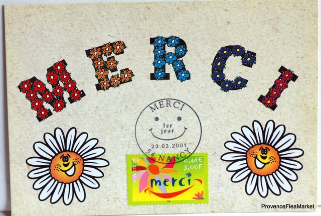 YT 3379 MERCI MERCI MERCI FRANCE CARTE MAXIMUM 1° JOUR FCP EUR 5,00 ...