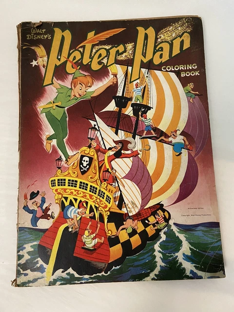WALT DISNEY'S PETER Pan Coloring Book Vintage Whitman 1952 £23.05 ...