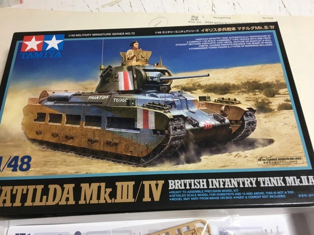 X) TAMIYA MATILDA Tank 1/48 model kit all complete checked Tamiya ...