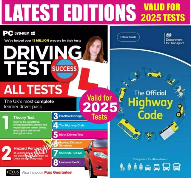 DRIVING THEORY TEST valid 2025 & Hazard CD Rom DVD & Highway Code Book ...