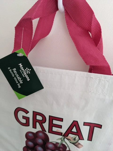 MORRISONS 6 BOTTLES Wine Spirit Reusable Shopping Carrier Bag £3.97 ...