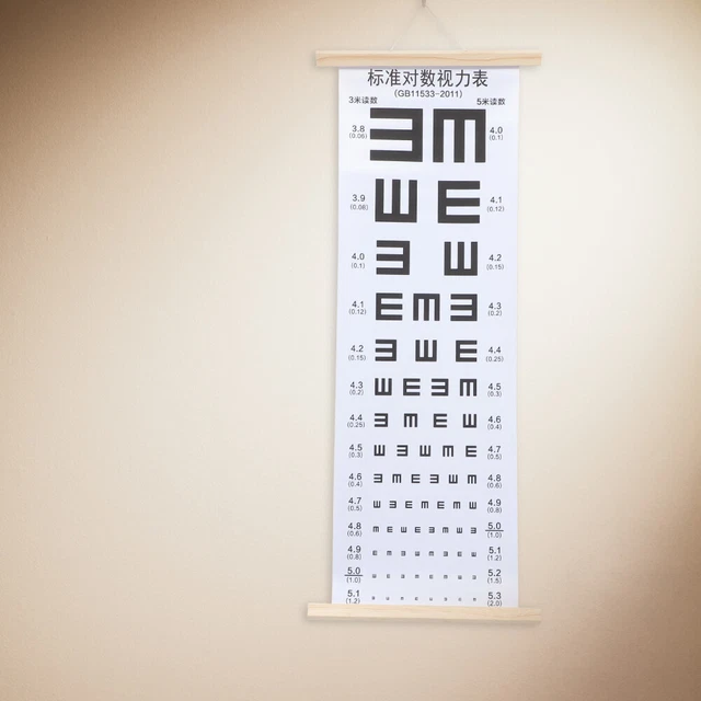 TEST CHART SNELLEN eye chart Vision Chart Flip Chart Wooden Toddler £12 ...