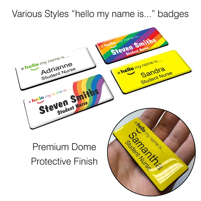 VARIOUS STYLES HELLO My Name Is Name Badge NHS Student Nurse Midwife GP ...